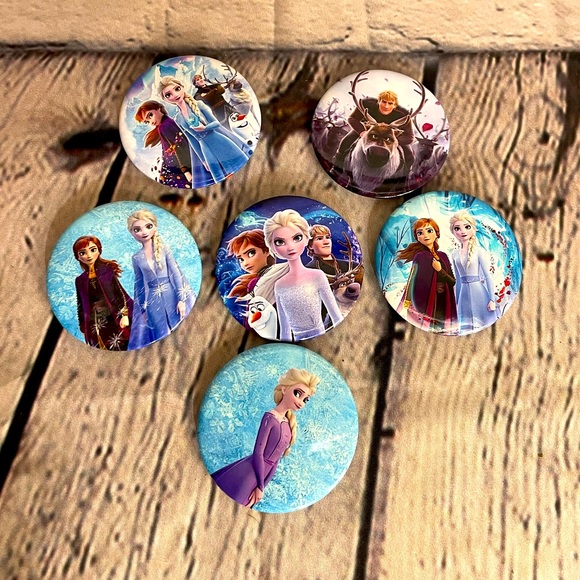 Disney | Party Supplies | Disneys Frozen Button Pins Set Of 6 | Poshmark